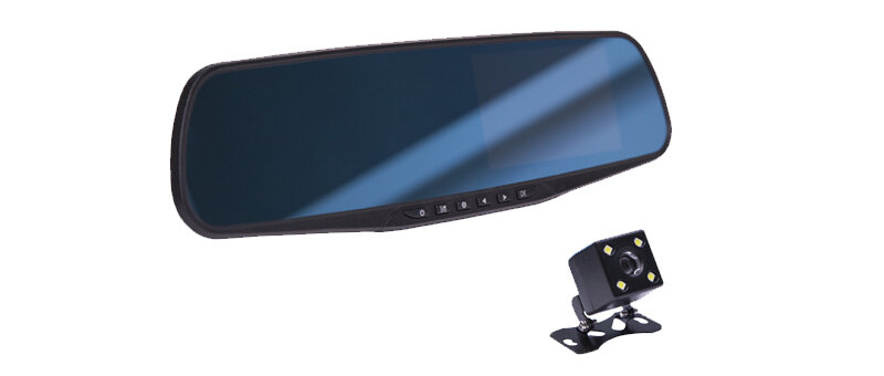 Видеорегистратор в зеркале заднего вида Camshel DVR 230 Full HD, 2 камеры, экран 10,75 см, угол 170*
