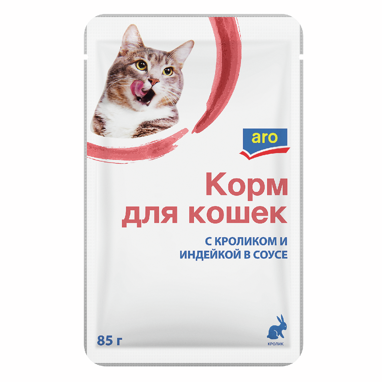 Влажный корм Aro кролик и индейка в соусе для кошек 85 г x 5 упаковок