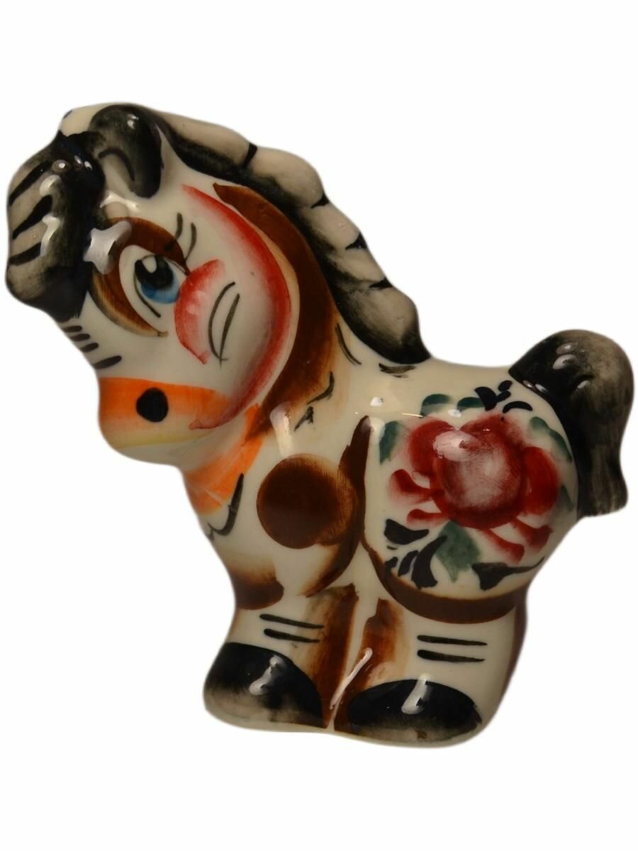 Гжель фигурка Лошадки коричневая