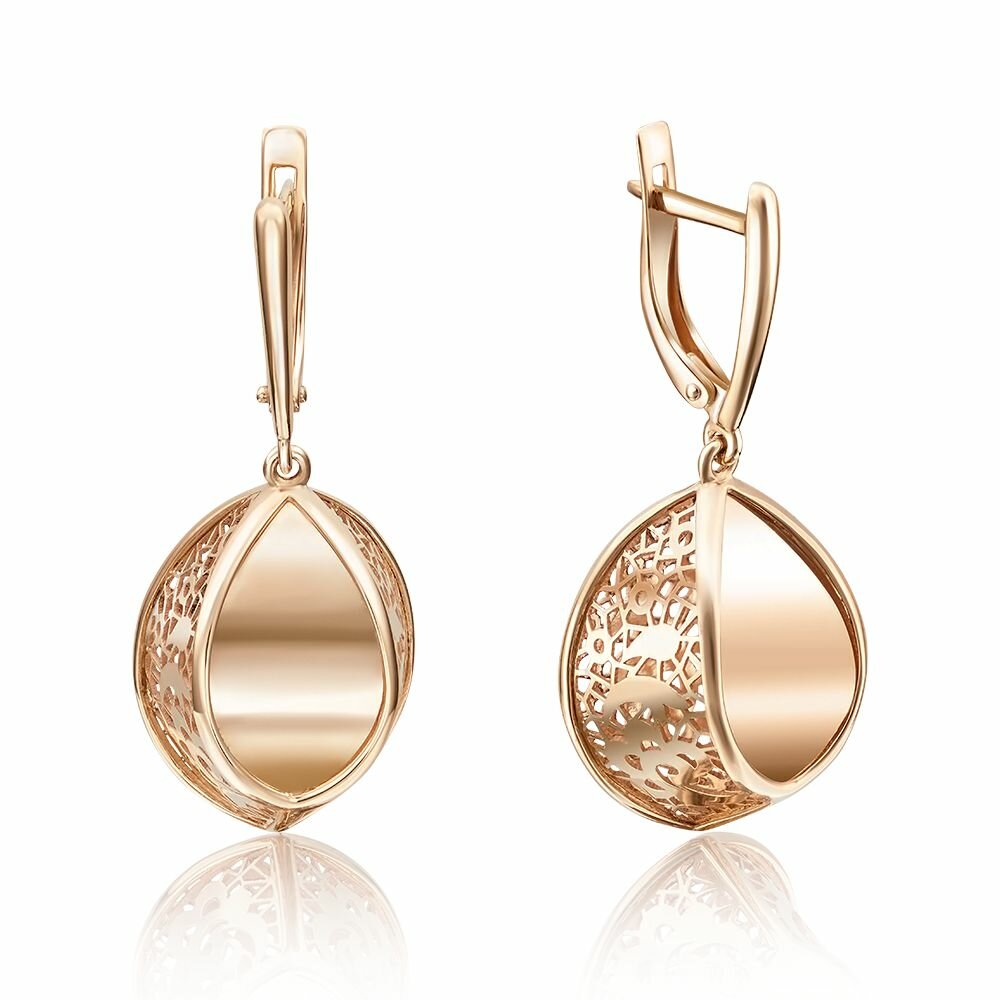 Серьги, красное золото, 585 проба