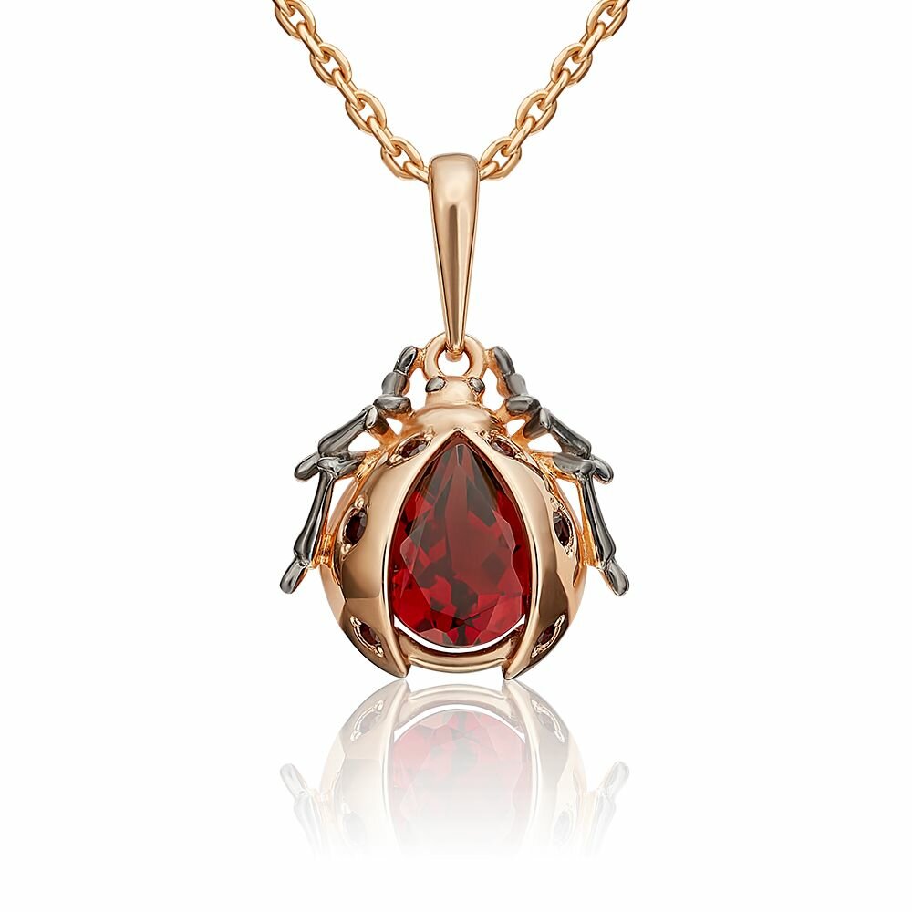 Подвеска, красное золото, 585 проба, гранат