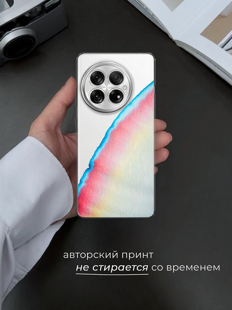 Чехол на OnePlus 13 / Ван Плас 13 с принтом Слияние красок, прозрачный — фото 1