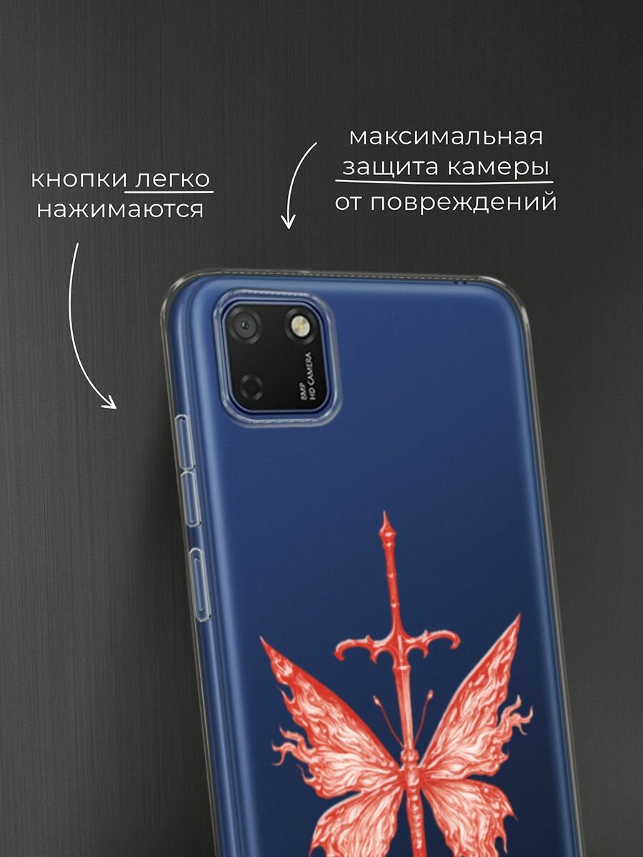 Чехол на Honor 9S/Huawei Y5p / Хонор 9S/Хуавей Y5p с принтом Бабочка и меч — фото 1