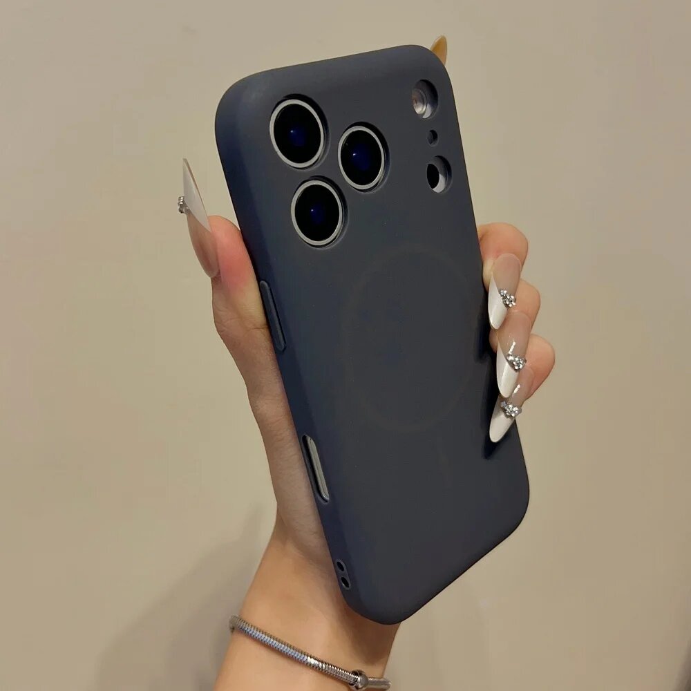 Роскошный магнитный чехол-бампер для телефона для iPhone 17, Air 16, 15, айфон 14, Черный, Dark Gray