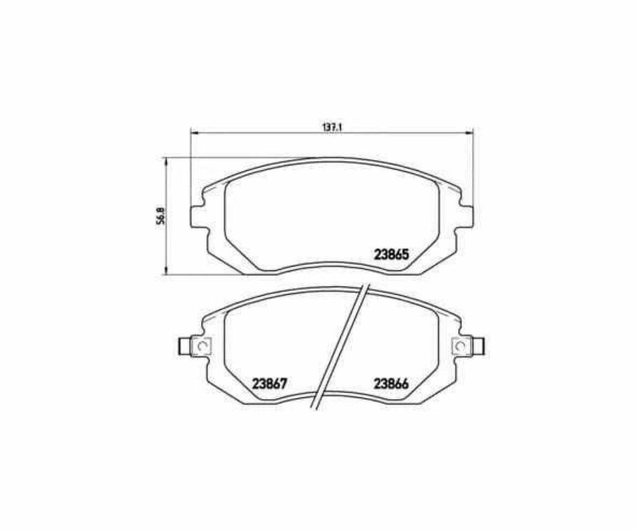 Колодки тормозные BREMBO P78013 передние, Subaru Forester SG 2.0 Kw 92 09, 02- F, Subaru Forester SG 2.0 S Turbo Kw 130 09, 02- F, Subaru Forester SG 2.0 X Kw 116 09, 05- F, Subaru Forester SG