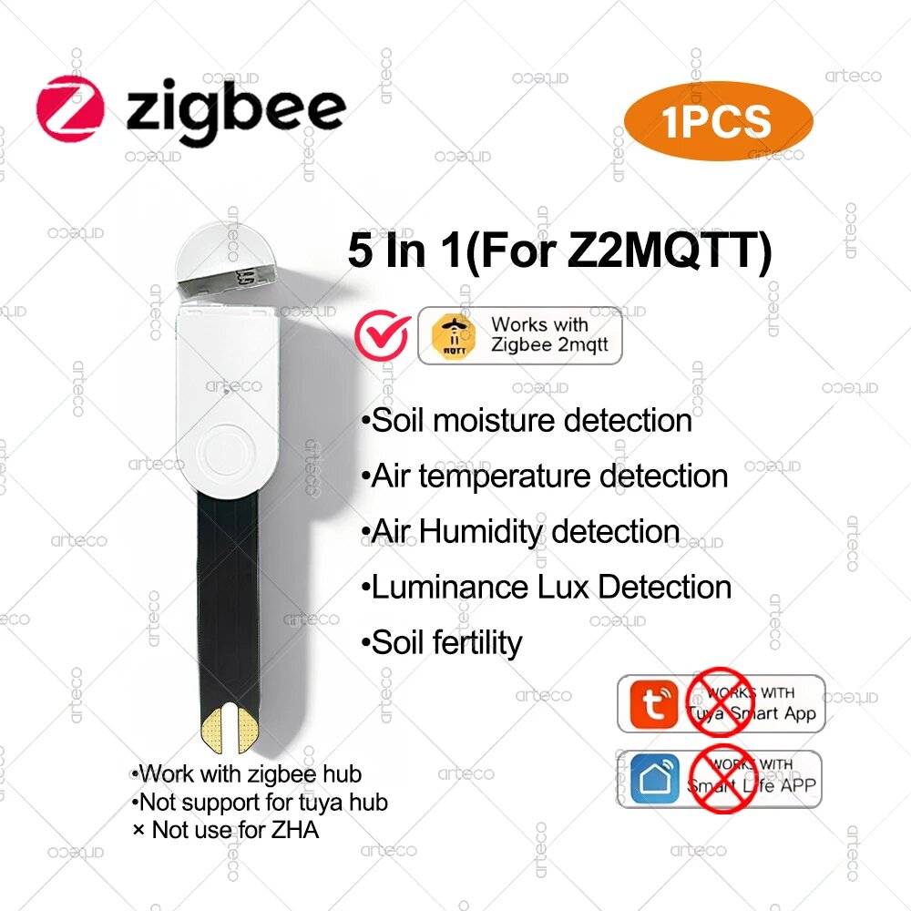 Датчик влажности почвы Zigbee 3 в 1 5 In 1(for Z2MQTT)