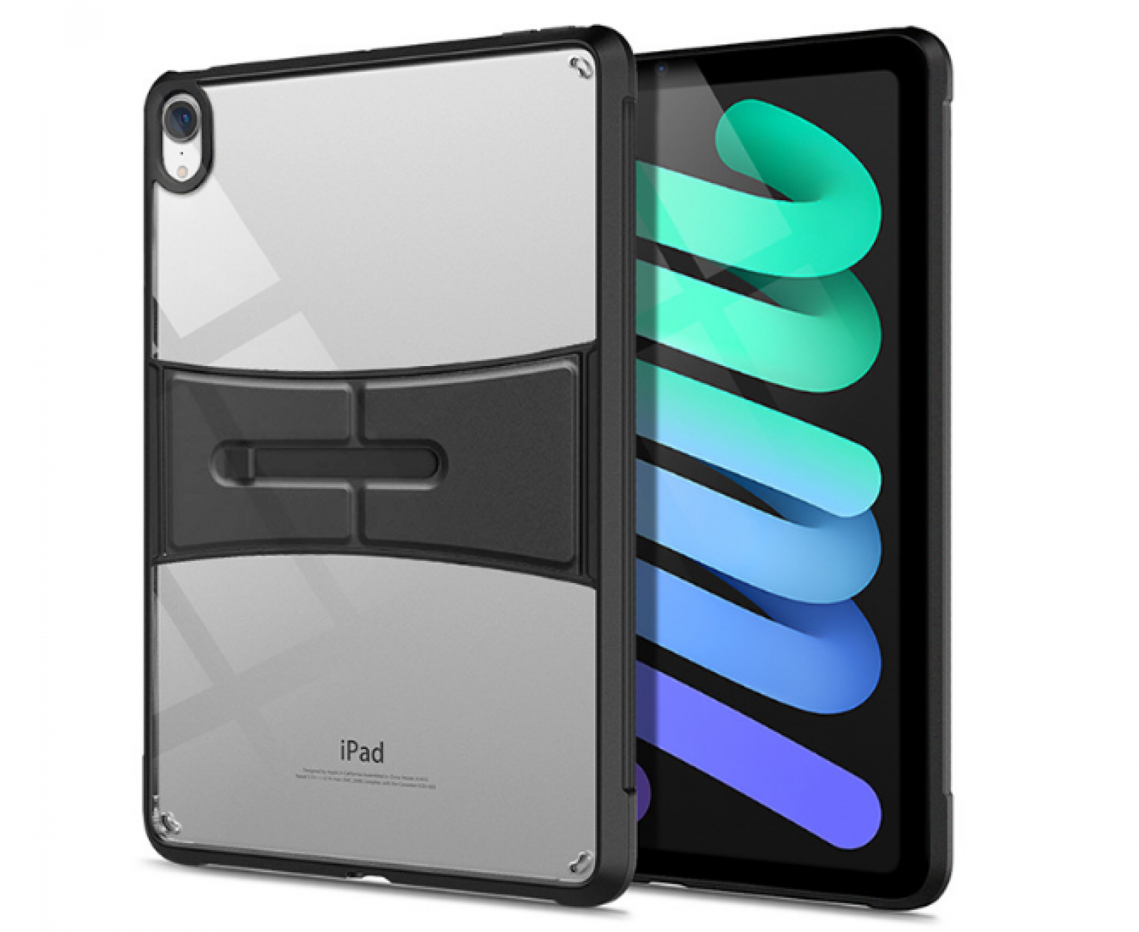 Защитный силиконовый бампер MyPads для Apple iPad mini 6 2021 с крепежом для стилуса и магнитной подставкой