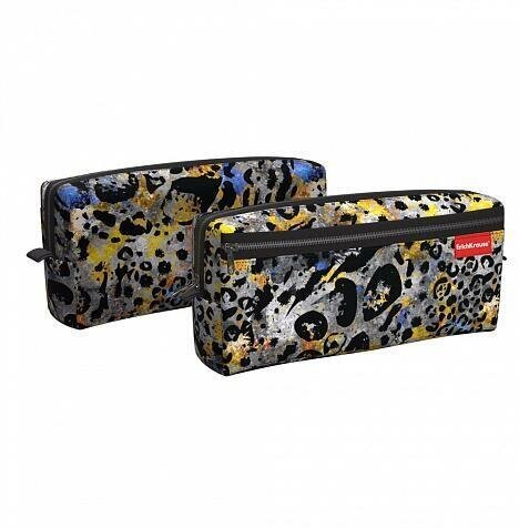 Пенал ErichKrause Animal Camo 52279, текстиль, многоцветный, 2 отделения