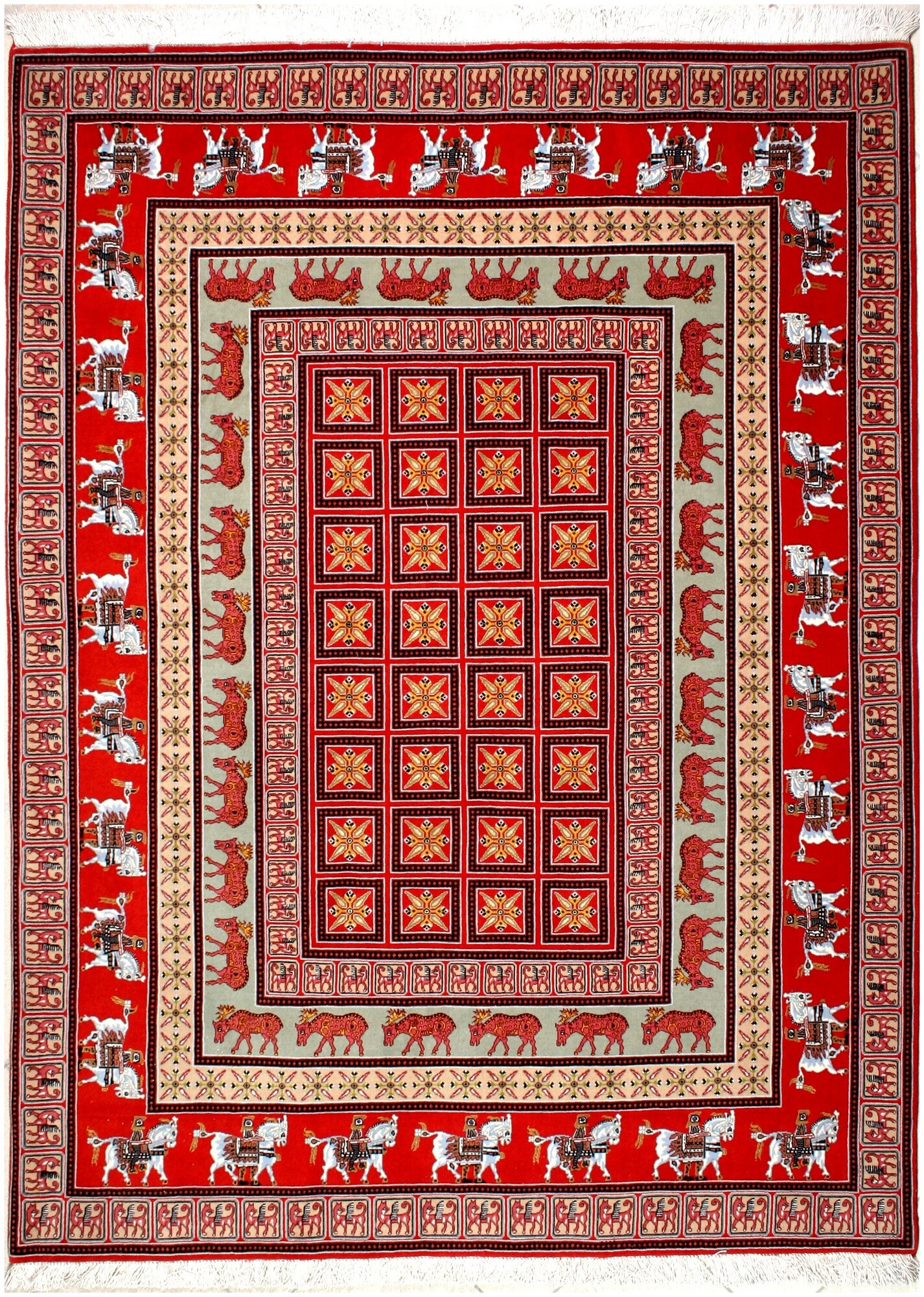 Ковер Persepol "Пазырык", персидский, ручная работа, этнический орнамент, 2x2.56м, Иран