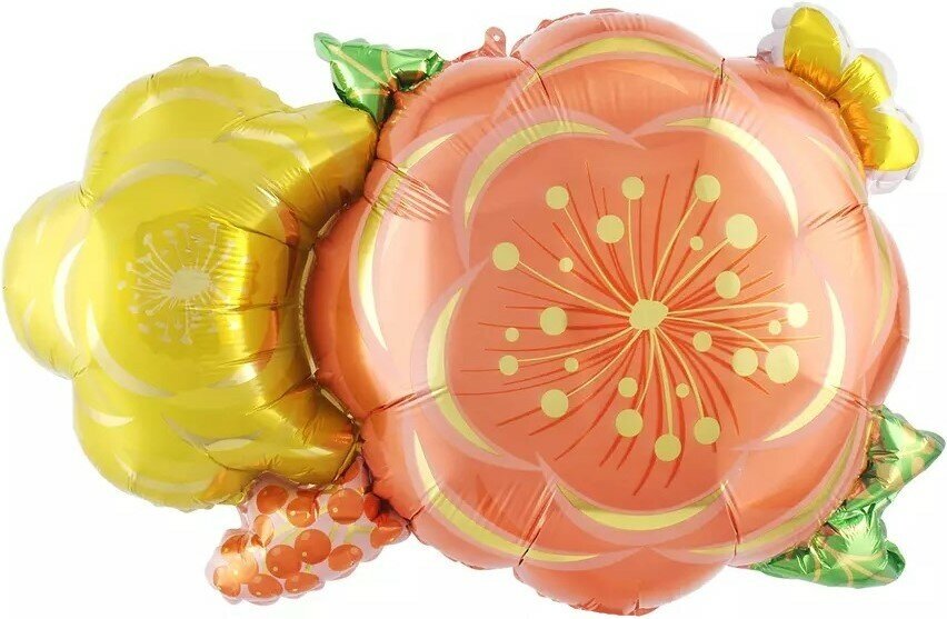 Шар (32'/81 см) Цветок, Оранжевый, 1 шт.