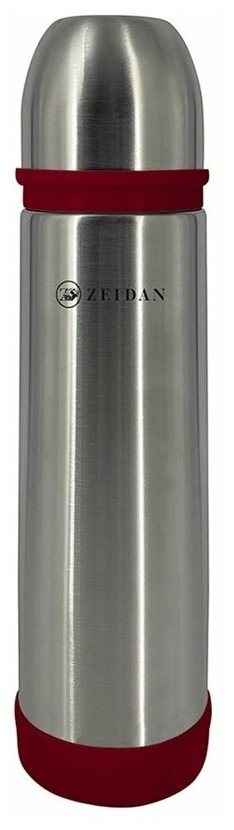 Термос металлический Zeidan Z-9085, 0,5 л, нержавеющая сталь с красной вставкой