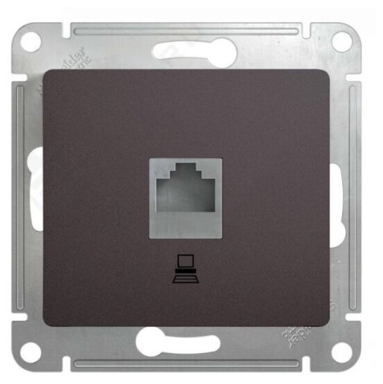 Розетка Systeme Electric (schneider Electric) SCHNEIDER ELECTRIC GLOSSA компьютерная RJ45 кат.5E, механизм, графит