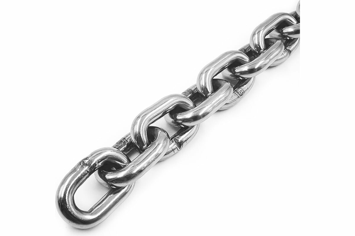 KREPFIELD Цепь Нержавеющая 4x16 мм DIN 766 А2 сварная короткозвенная 1 метр 766А2ЦЕПЬ4ММ-1