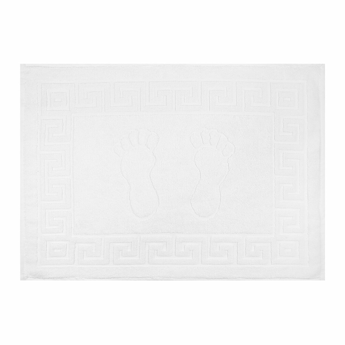 Махровое полотенце для ног Коврик 50х70 см, цвет белый, плотность 550 гр/кв. м, коврик в ванную комнату, хлопок