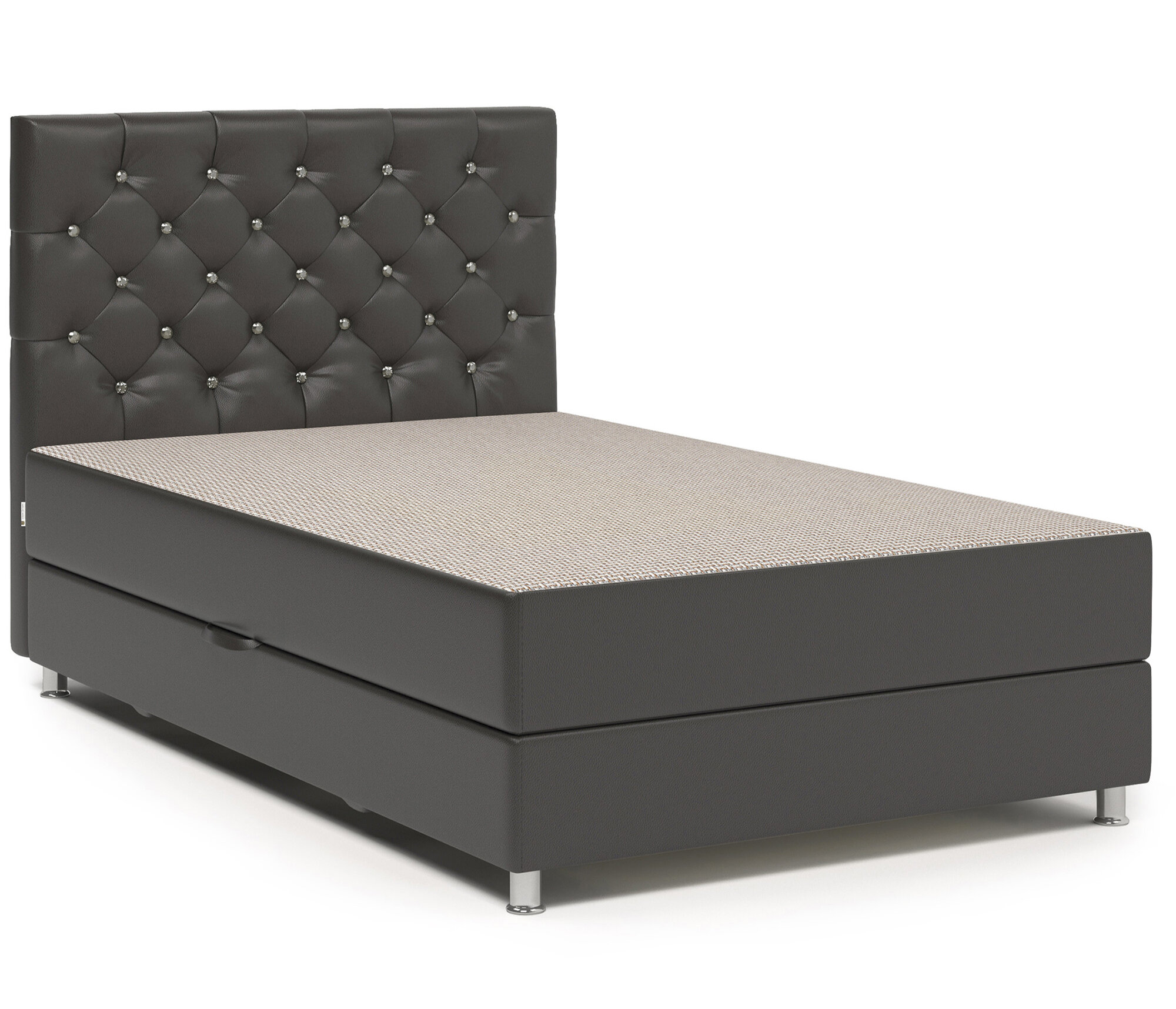 Кровать тахта Шармэль Люкс 90х198 см, Корфу беж и экокожа шоколад