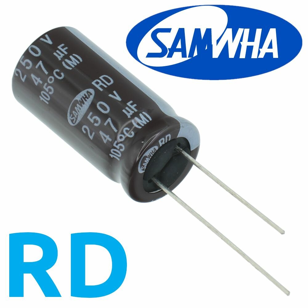 47мкФ 250В / RD / 12,5x25 / 105 С / конденсатор электролитический (5шт)