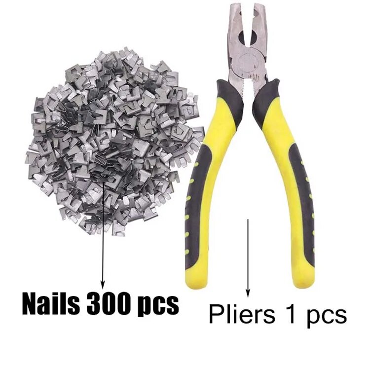 Инструмент для установки и ремонта клетки для цыплят, перепелов, кроликов, животных, зажим, плоскогубцы, штыковый гвоздь 300 гвоздей, 1 плоскогубцы