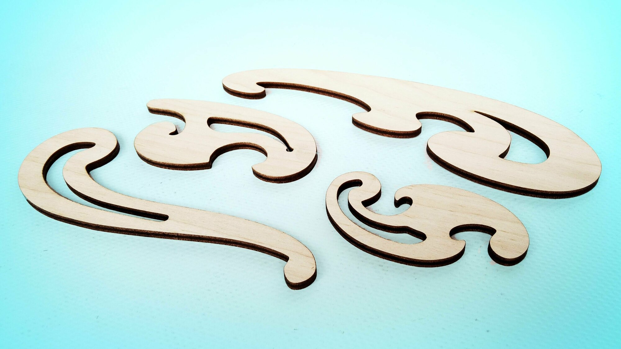 Набор Лекал - 19х5,5см - 15,6х5,5см - 10х5см - 8х4см