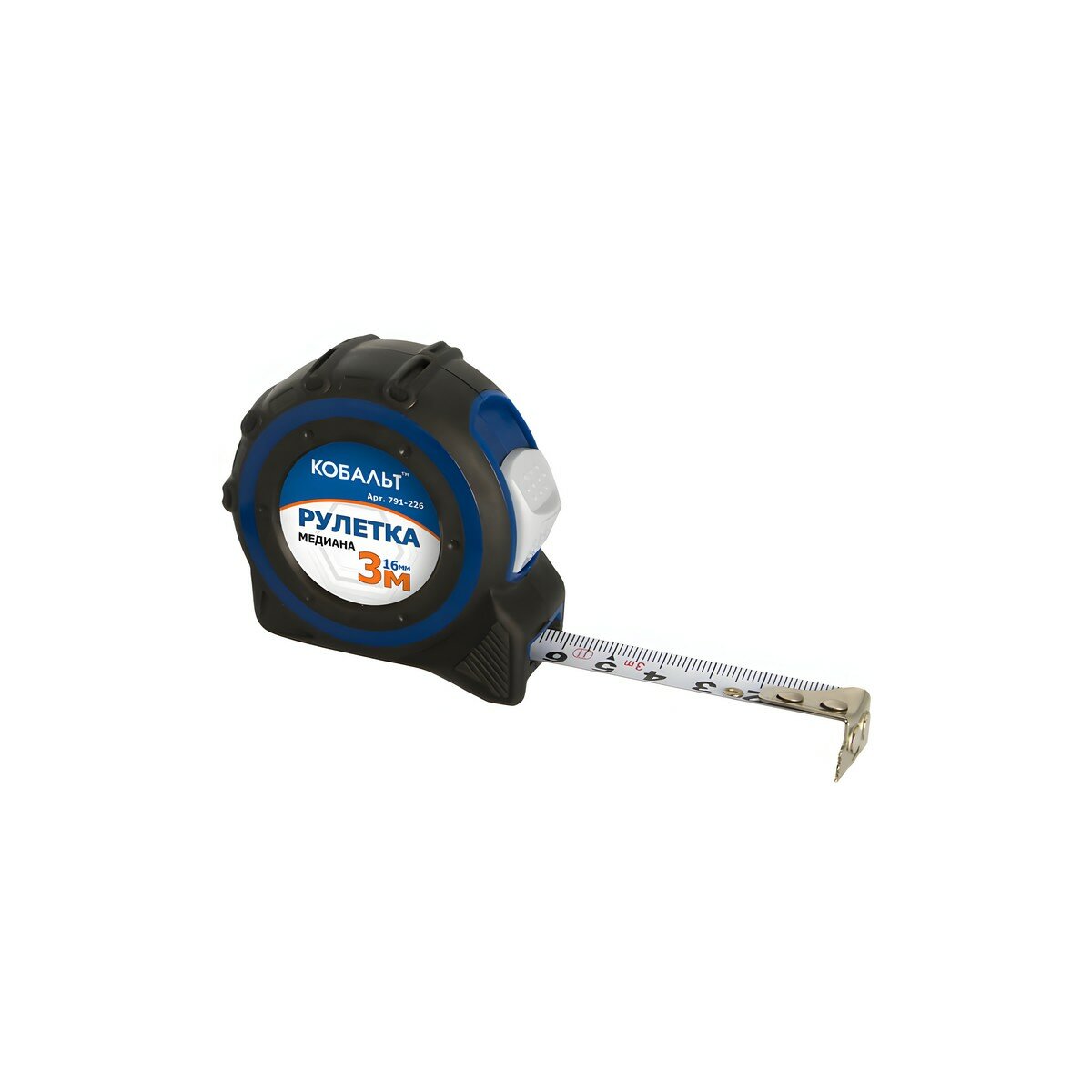 Рулетка 3 м х 16 мм Медиана кобальт 791-226