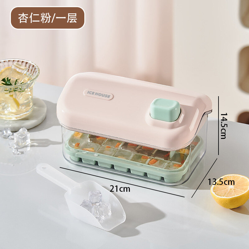 Двухслойный лоток для льда, форма для кубиков льда, однослойный пресс для льда, коробка для замороженных кубиков льда, силиконовый контейнер для хранения замороженных кубиков льда