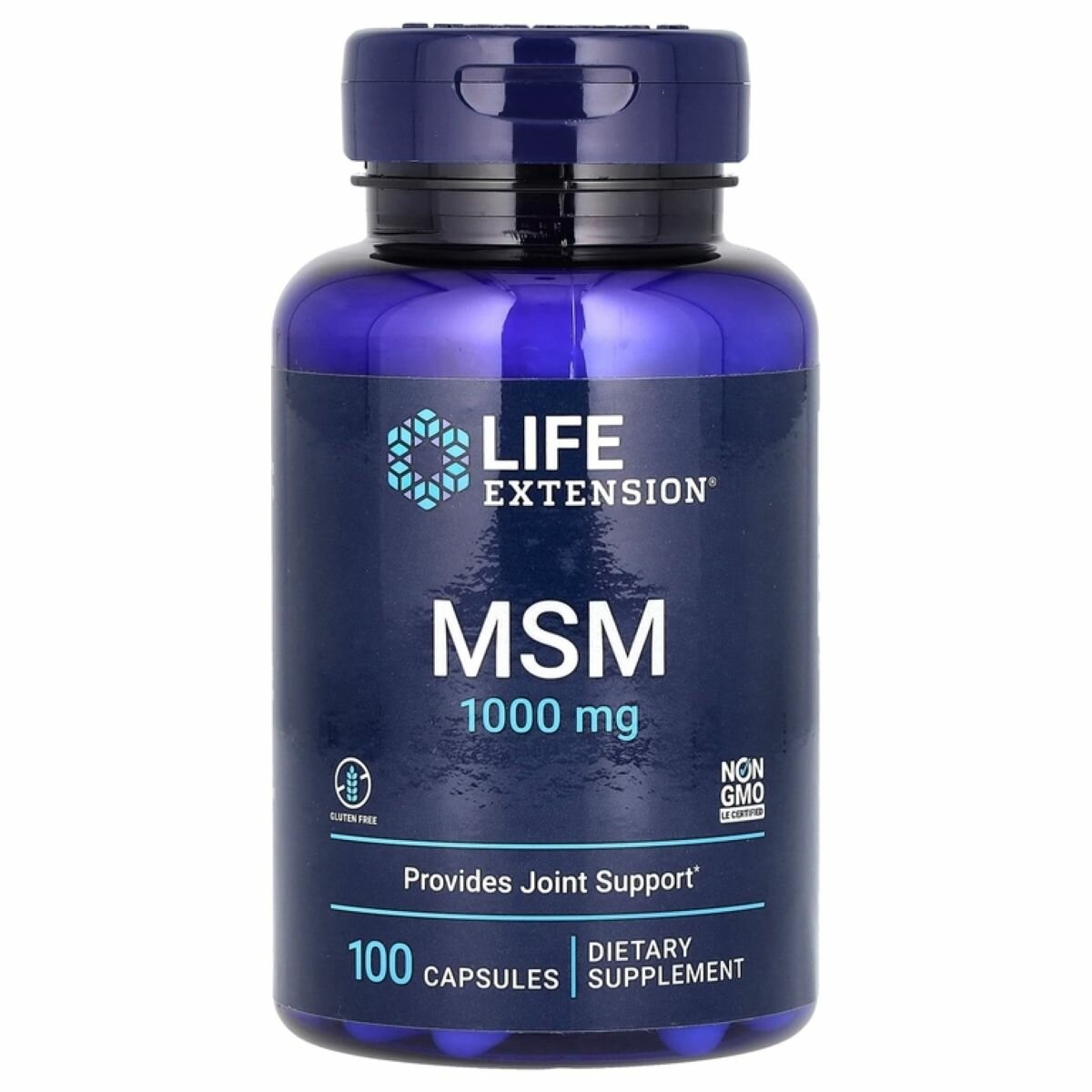 Life Extension MSM 1000 mg, МСМ для суставов и связок, 100 капсул