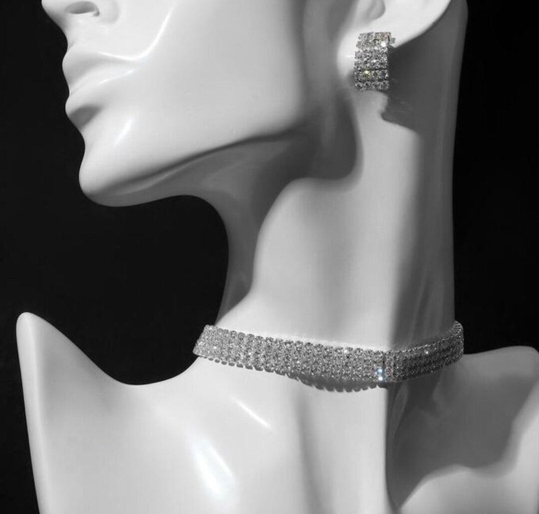 Чокер, фианит