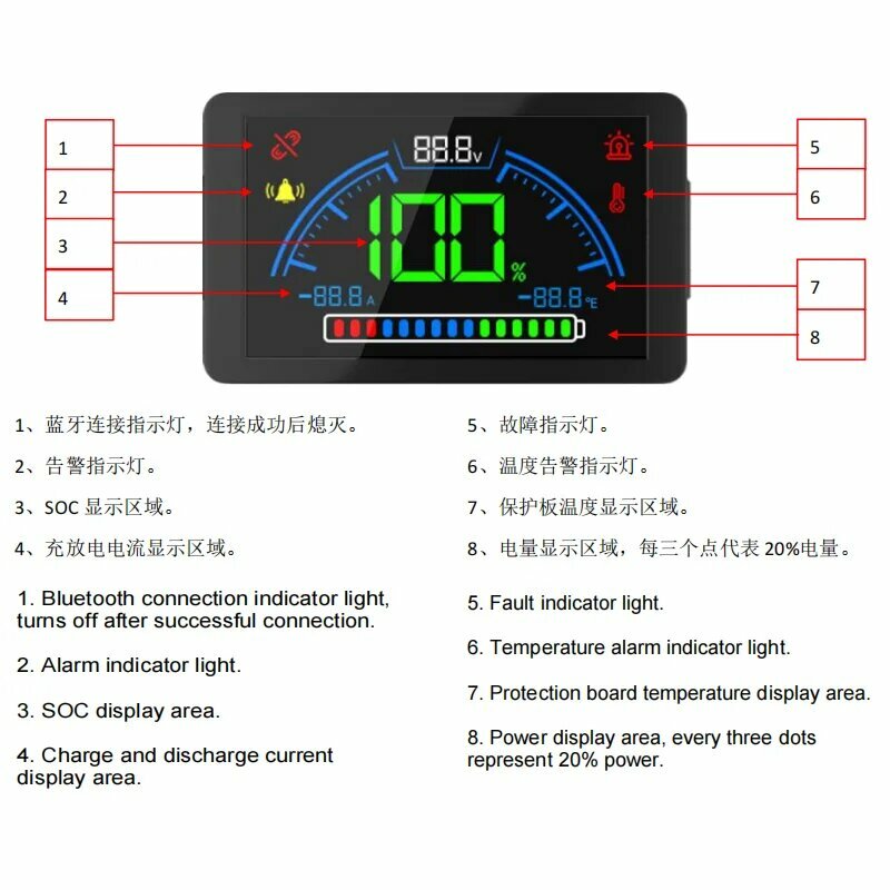 Дисплей JBD BT LCD для BMS Pouch Type — фото 1