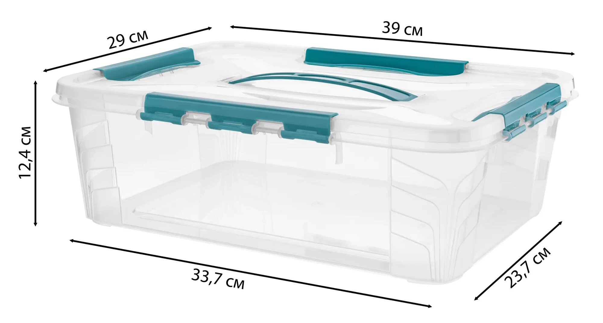 Ящик Grand Box 39x12.4x29 см 10 л пластик с крышкой цвет прозрачный