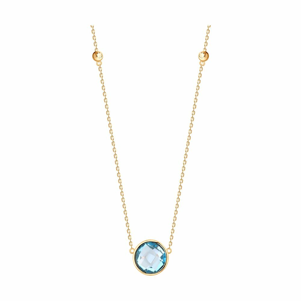 Колье, красное золото, 585 проба, топаз