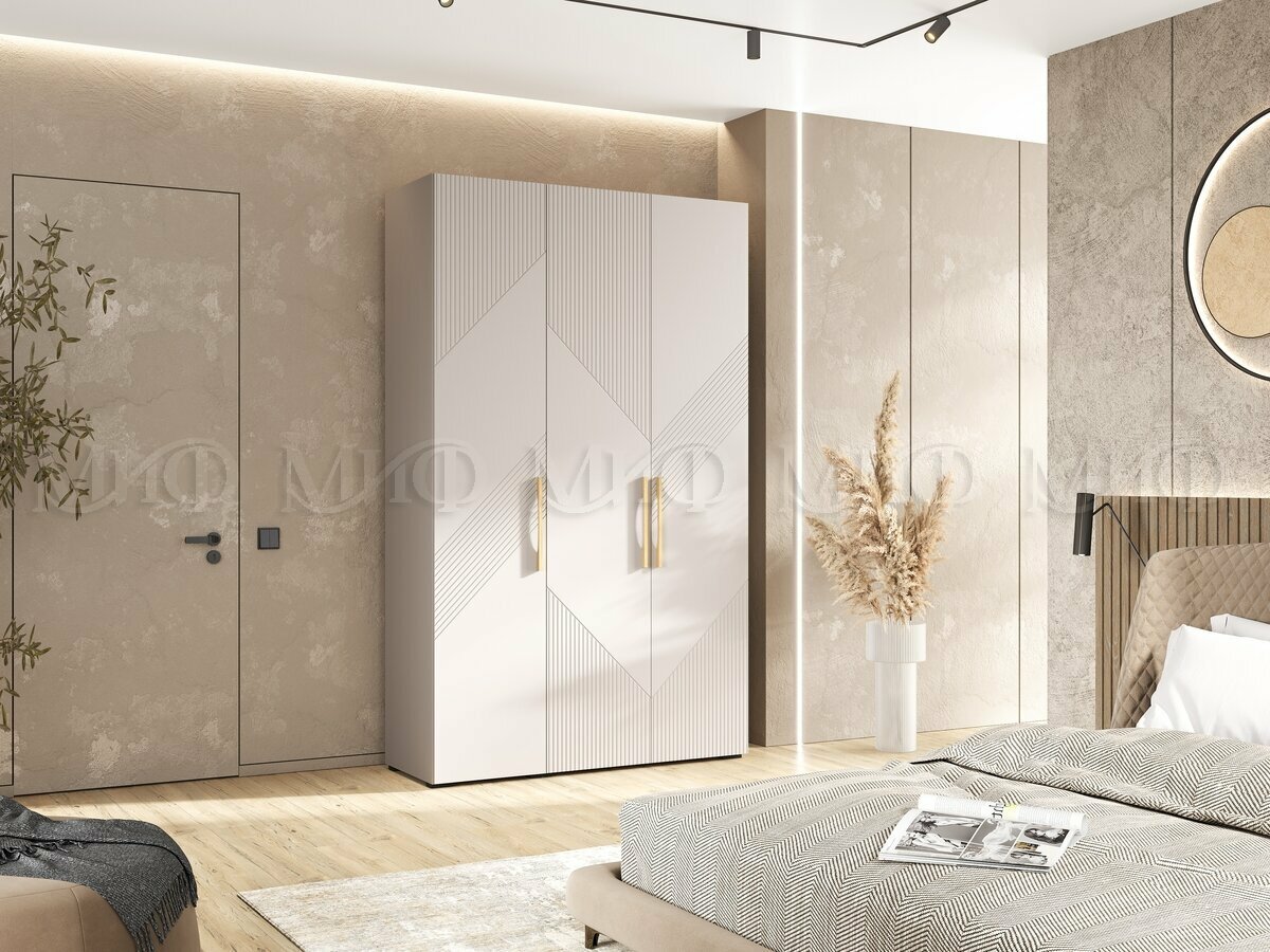 Шкаф 3х дверный Эра-мебели Ирис (1350) кашемир/ кашемир размер 1350х2236х506мм