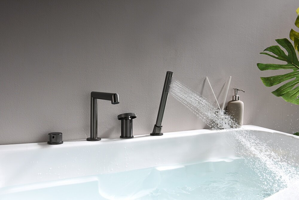 Смеситель для ванны Ganzer GZ19133-Q из латуни, графитовый цвет