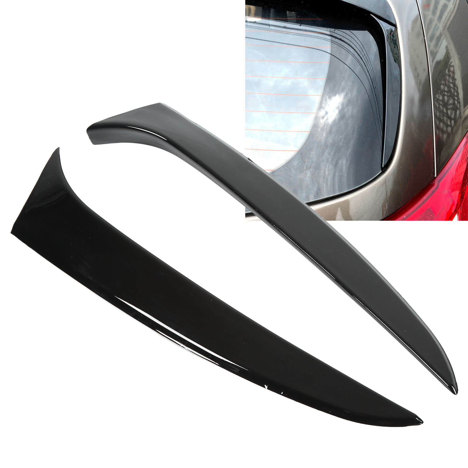 2 шт. Спойлер боковой заднего окна Gloss Black для замены на KIA Sportage 2011‑2015