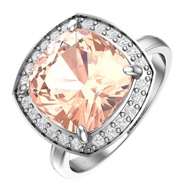 Кольцо, серебро, 925 проба, родирование, фианит, кварц