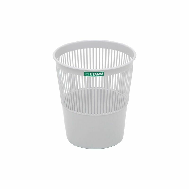 Корзина для бумаг СТАММ Сетчатая серая, 9 л (КР22)