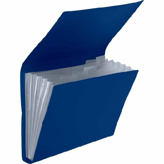 Папка deVENTE 6 отделений, "Blue" А4, темно-синяя с клапаном, 550 мкм (3078321)