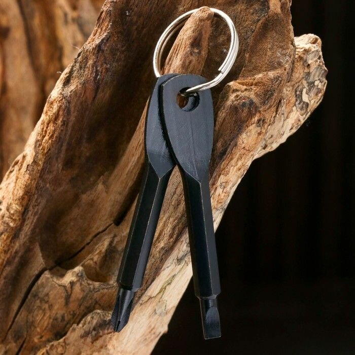 Брелок КНР из двух отверток, черный