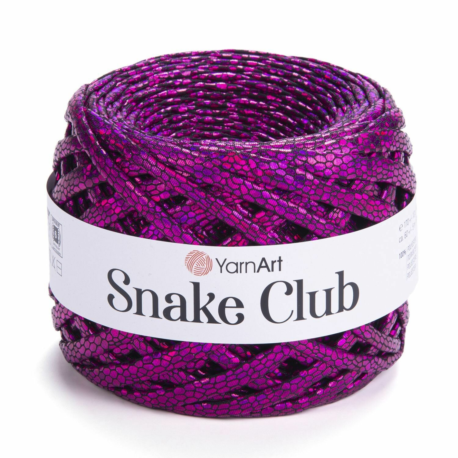 Пряжа Snake Club YarnArt, тем. фуксия - 5108, 100% полиэстер, 1 моток, 170 г, 60 м.