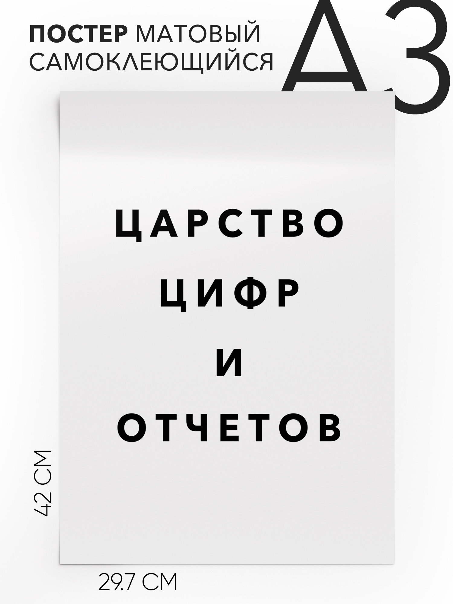Плакат интерьерный на стену - для бухгалтеров Царство цифр и отчетов, Самоклеящийся, 30х40, А3
