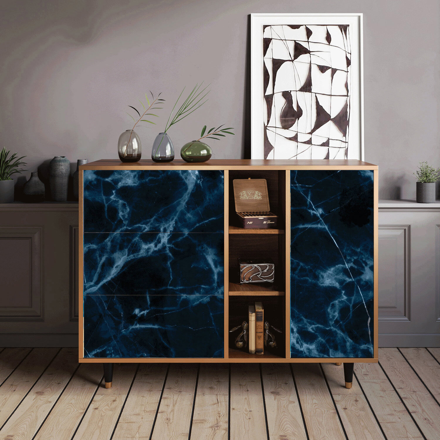 Комод - STORYZ - BS2 Deep Ocean, Разер - 125 x 97 x 48 см , Цвет корпуса - Орех