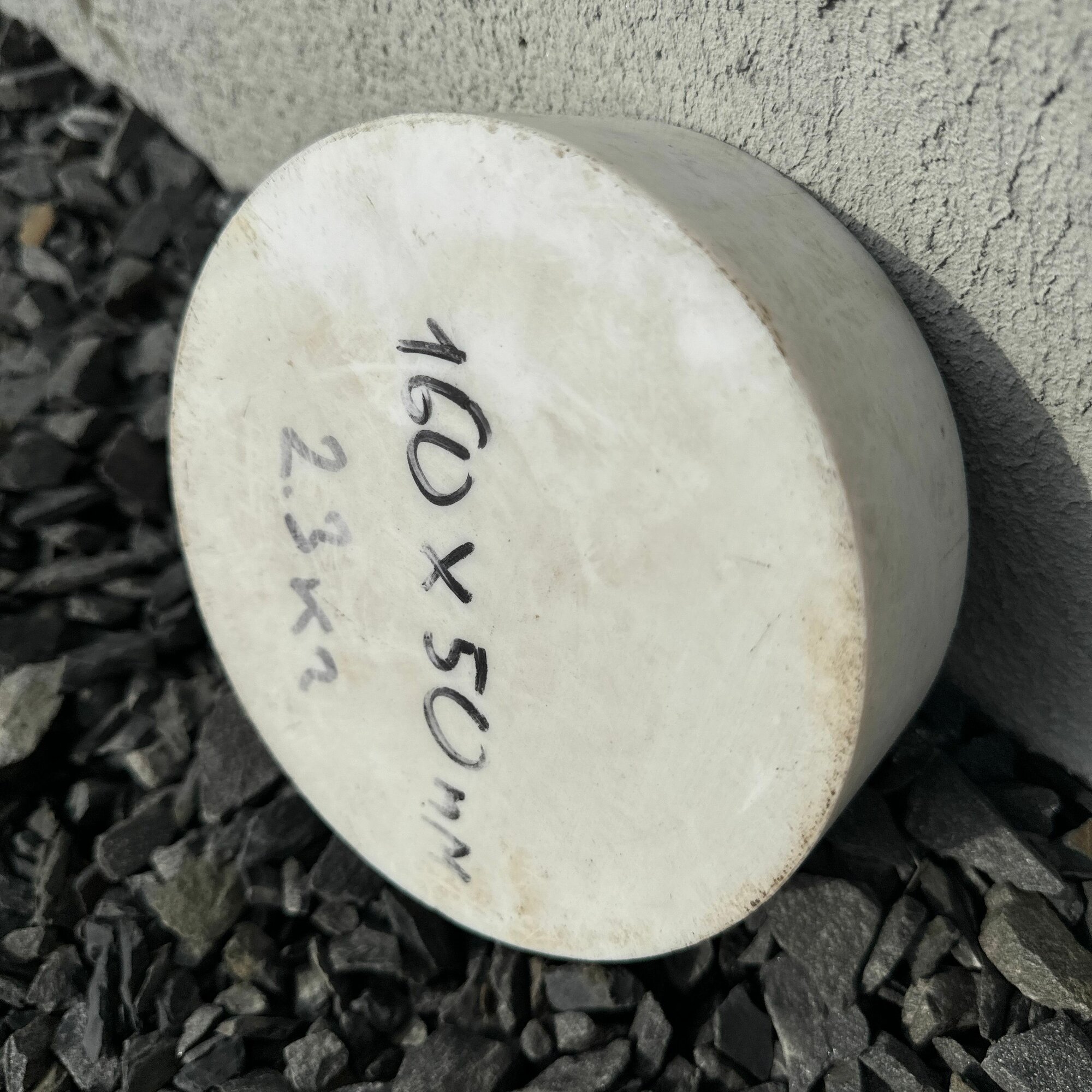 Ф-16см L-5см фторопласт Ф4 круг пруток заготовка антифрикционная втулка скольжения