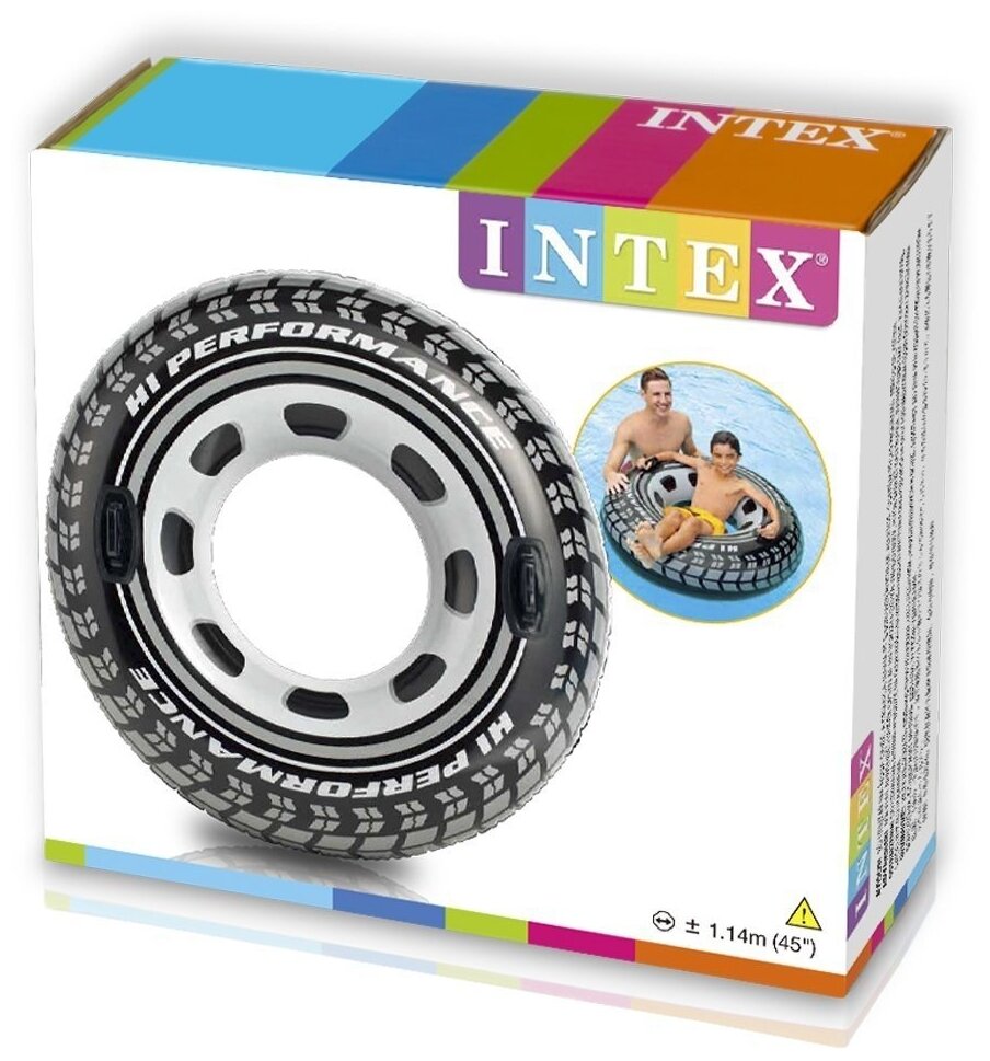 Круг надувной "Шина", диаметр 114см, от 9 лет, в коробке 56268NP