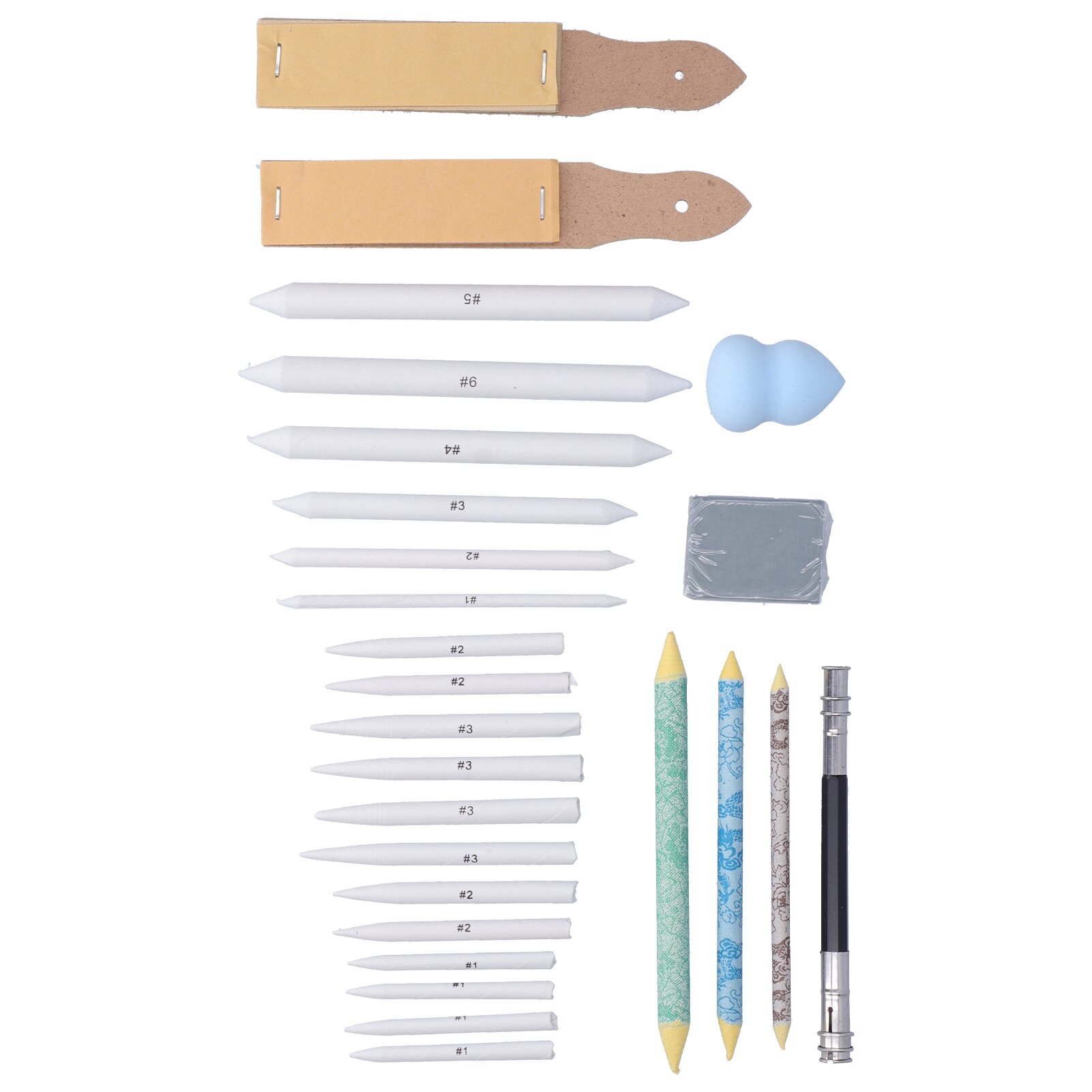 26 шт, доски для смешивания пней, наждачная бумага, ластик, губка, инструмент для наращивания, набор лепешек, художественные блендеры, набор для рисования