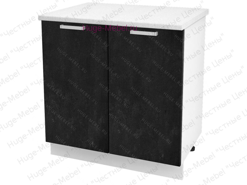 Шкаф кухонный нижний 800 Бетон (бетон чёрный) Huge Mebel . Ширина 800 Высота 840. Кухонные шкафы