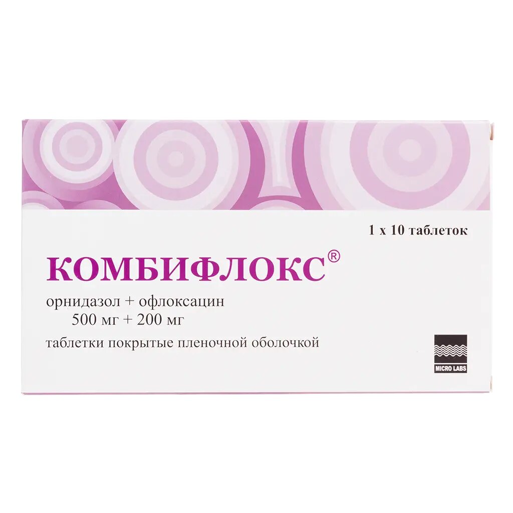 Комбифлокс таблетки покрыт. плен. об. 500 мг+200 мг 10 шт