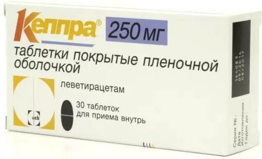 Кеппра, таблетки покрыт. плен. об. 250 мг, 30 шт.