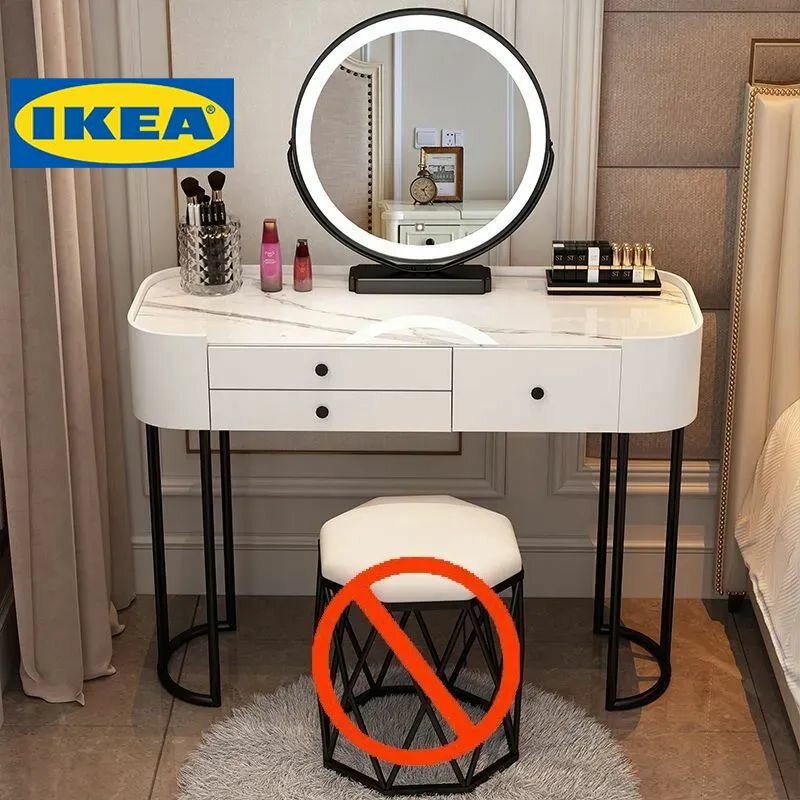 Туалетный столик/трюмо/кресло с трехцветным зеркалом с подсветкой в комплект не входят