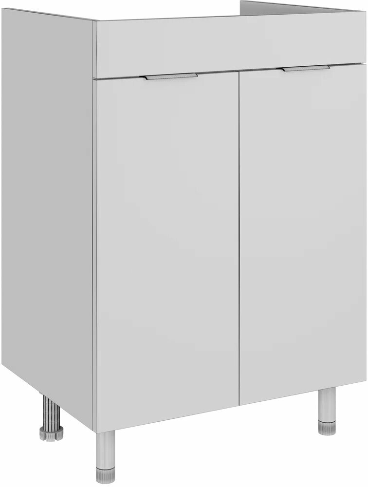 Тумба под раковину без столешницы DIWO Анапа 60 напольная, белая, матовая, тумба для ванной, с дверками
