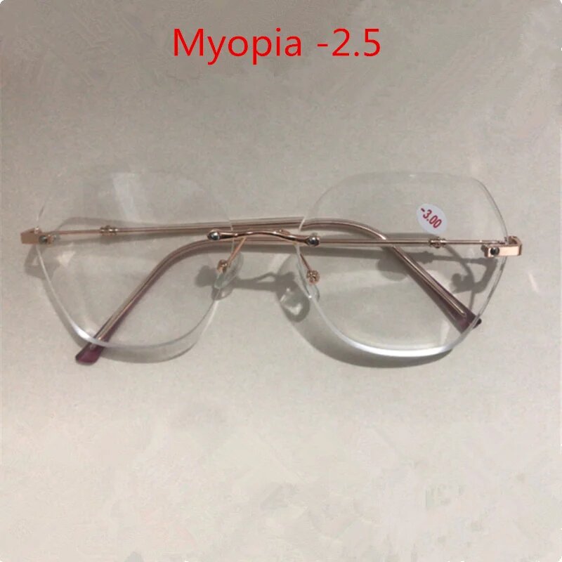 Без оправы очки для близорукости Kaleidoscope Glasses от -1,5 до -4 Rose Gold -250