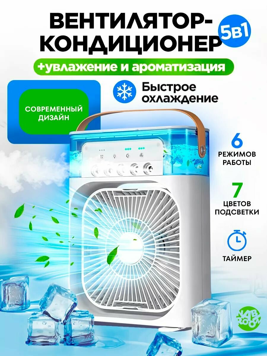 NABIROOM Настольный вентилятор от usb, белый, прозрачный