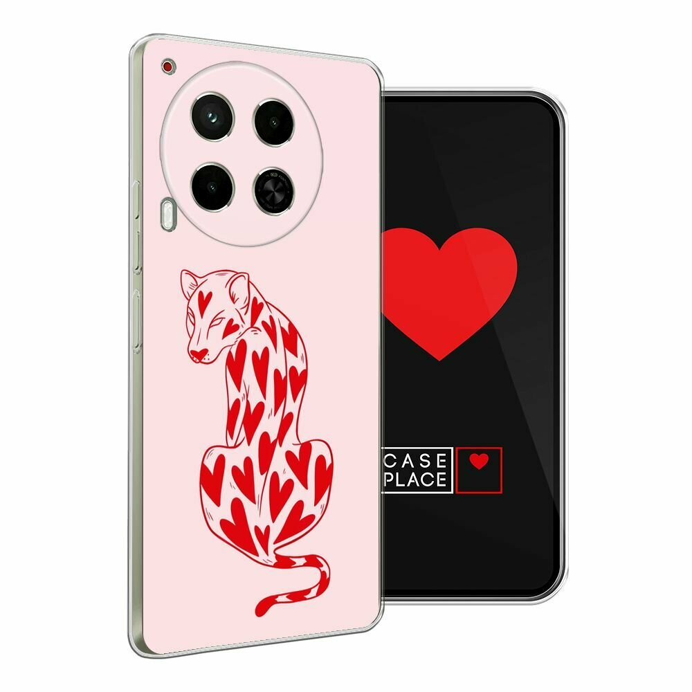 Чехол на Tecno Camon 30 5G / Текно Камон 30 5G с принтом "Heart panther 1 - 14 февраля" — фото 1